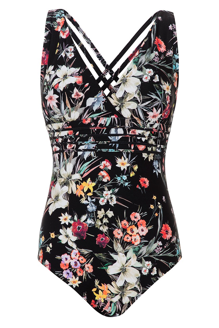 Sunseeker Kyoto Multi Cross Strap One Piece Black