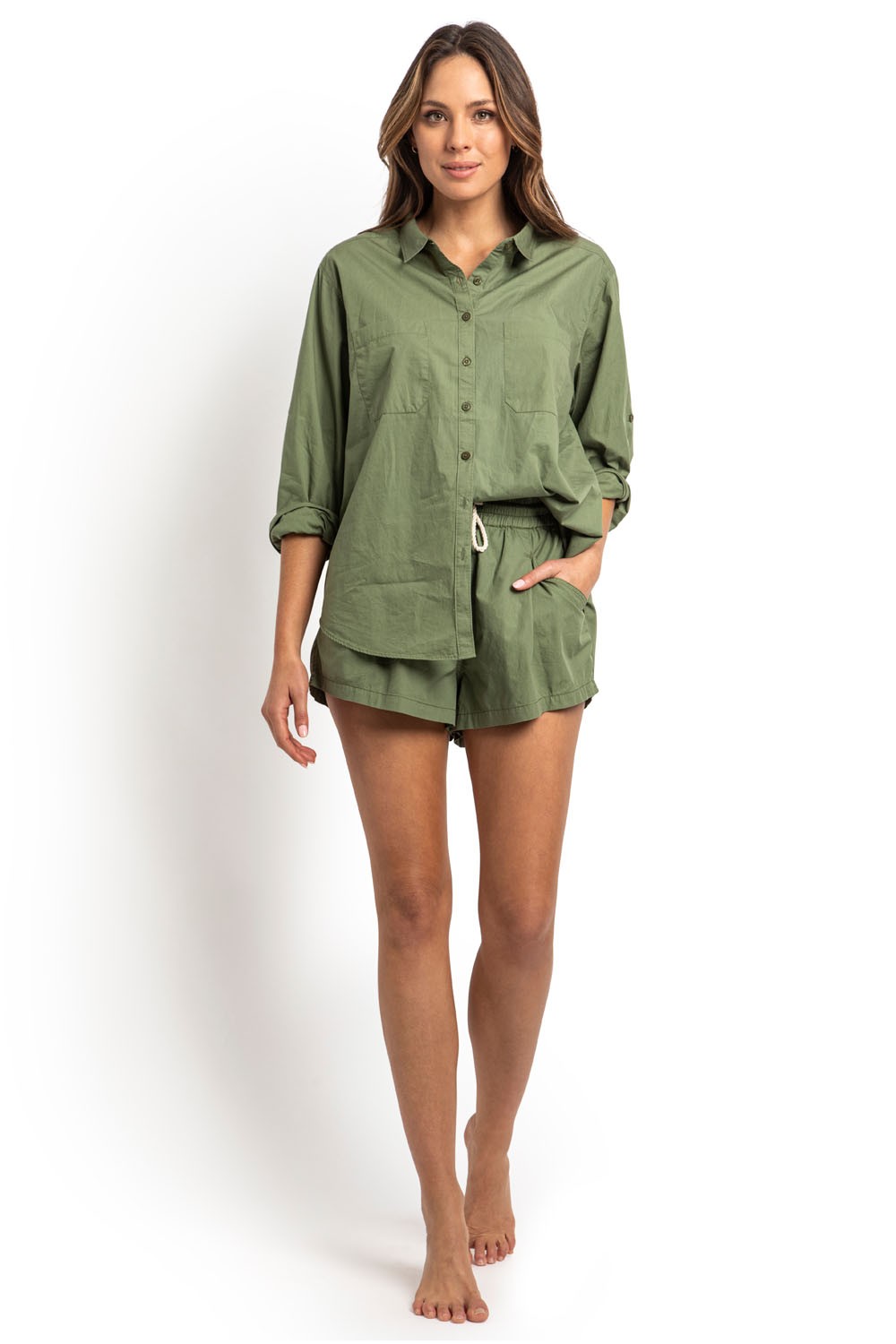 Sunseeker Vacay Oversized Slouch Shirt Sage