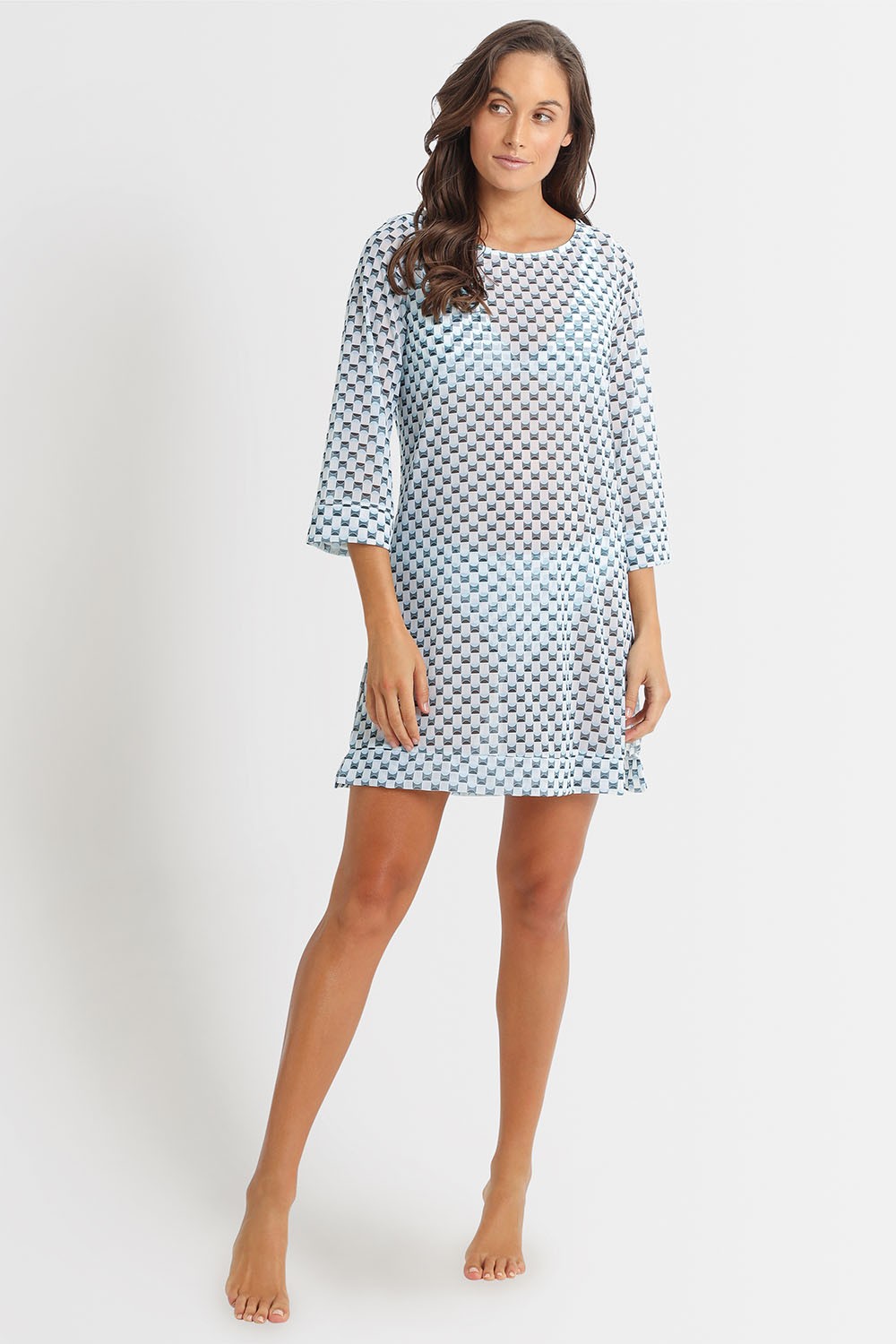 Sunseeker Palazzo Mesh Tunic Denim